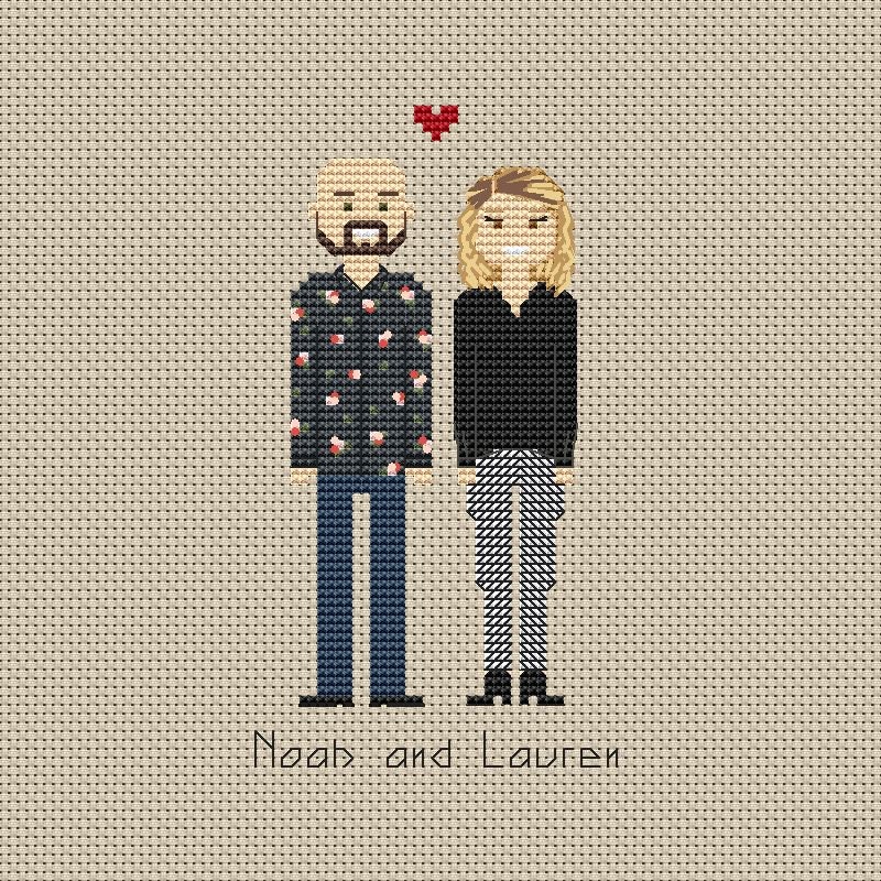 Couple Cross Stitch Pattern Personalized Portrait Handmade - Etsy