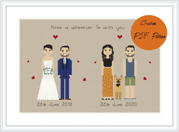 Personalized Cross Stitch PDF Pattern Custom Family | Etsy