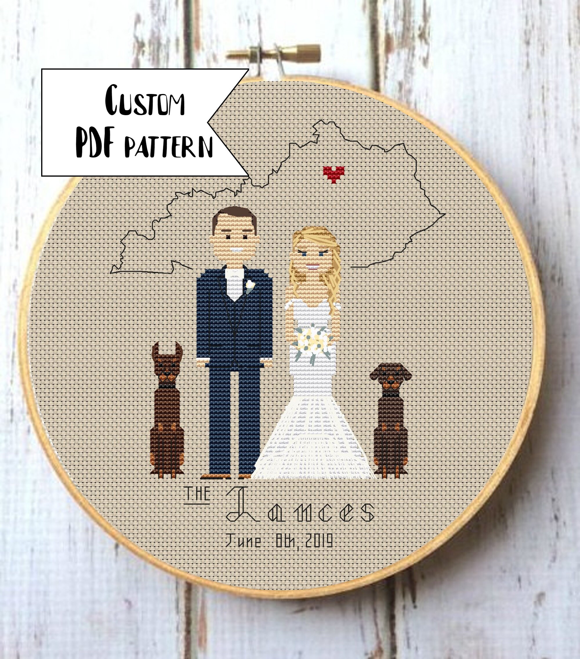 Custom Wedding Cross Stitch Pattern PDF Wedding Gift - Etsy
