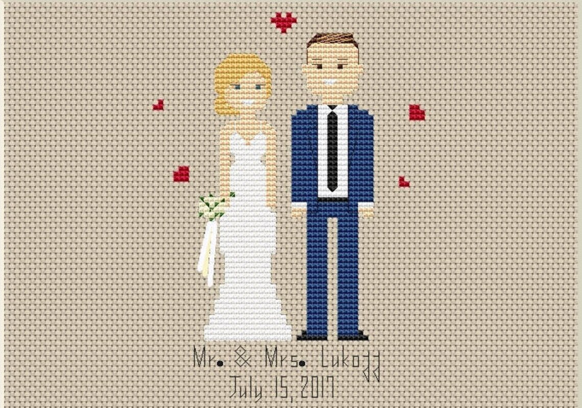 Wedding Cross Stitch Pattern Cotton Anniversary Wedding Gift - Etsy