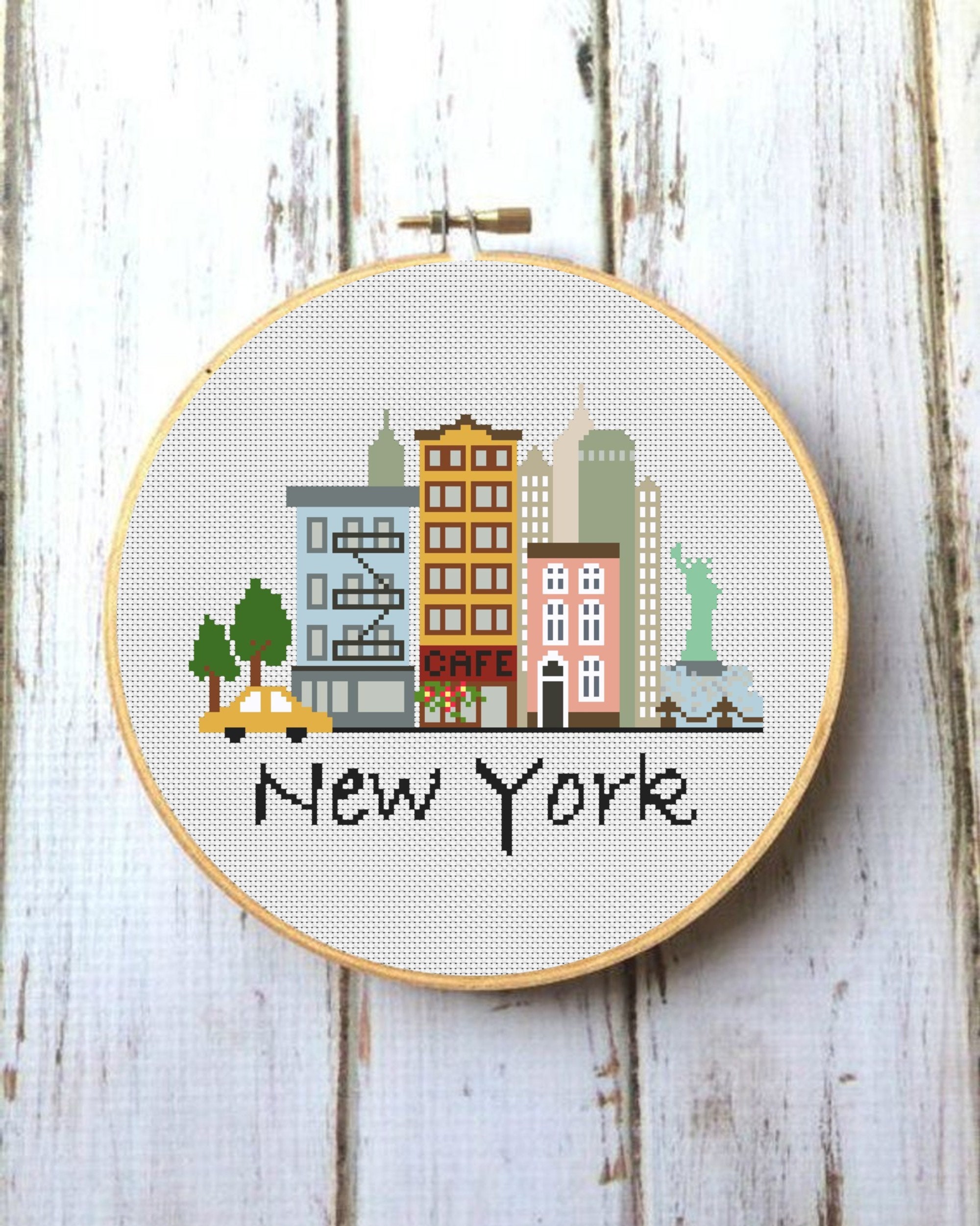 New York Cross Stitch Pattern New York Modern City Pattern | Etsy