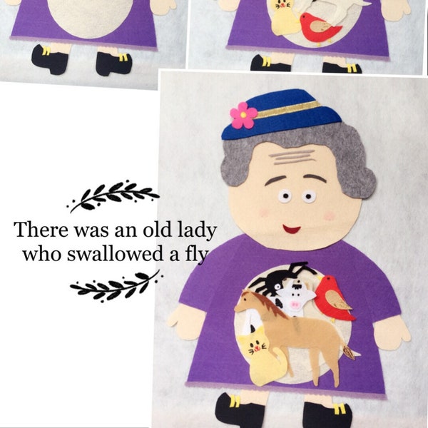 There Was an Old Lady Who Swallowed Some Leaves Felt Board - Etsy