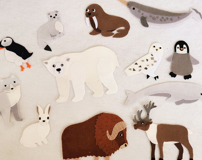 Arctic Animals Felt Story/preschool Flannel Board Winter Theme Polar ...