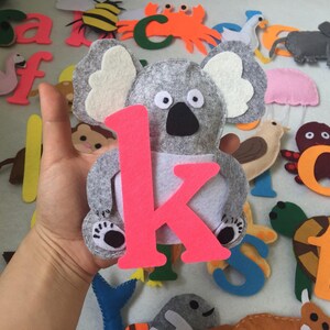 Abc Alphabet Animal/alphabet and Matching Animals Felt Set/stuffed ...