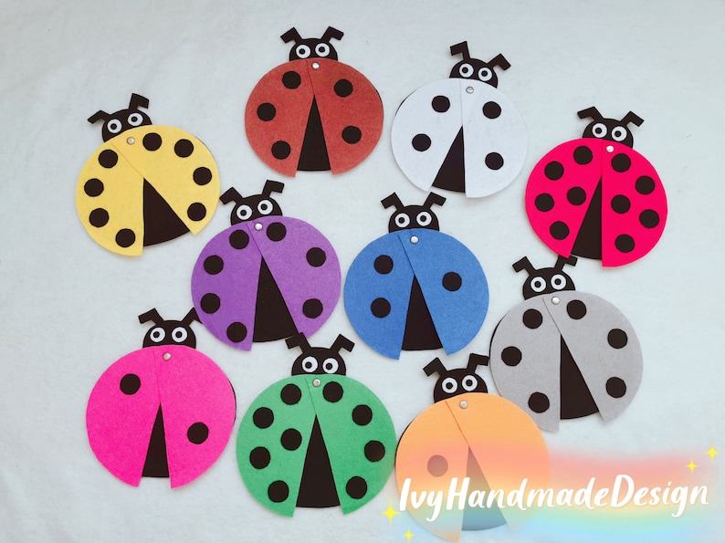 10 Ladybugs Felt Set Moveable Wings/numbers 1-10/math Spring - Etsy
