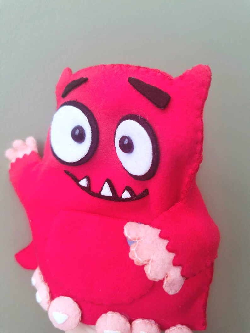 Love Monster Felt Hand Puppet/friend Finger Puppet Felt - Etsy