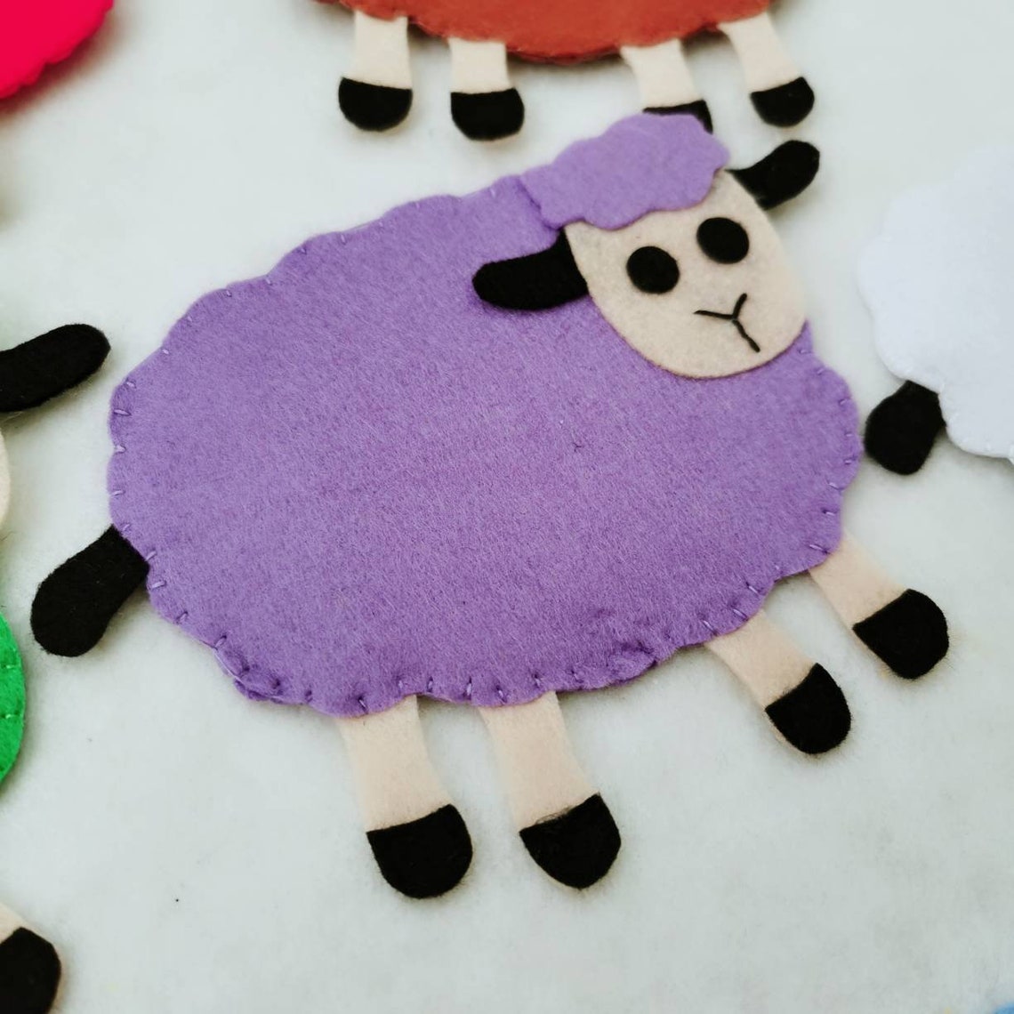 Mary Had a Colorful Lamb Flannel Board Story/10 Little Sheep Felt Board ...