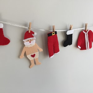 Santa's Christmas's Washing Line Bunting Garland/santa Claus Laundry ...