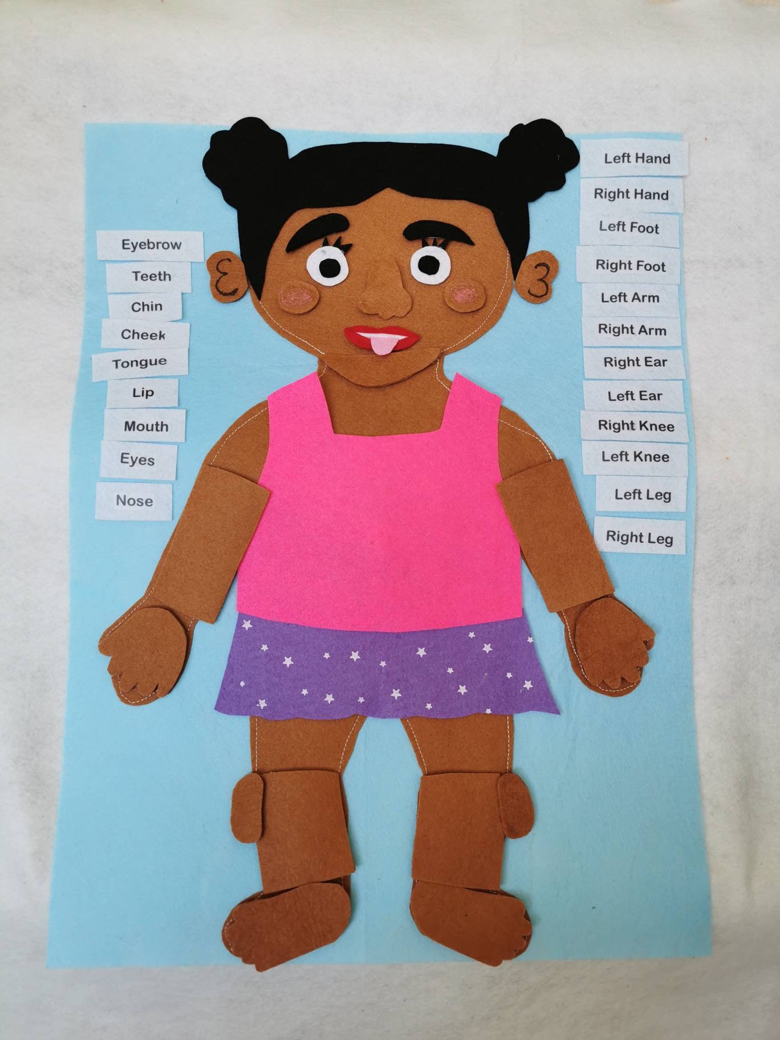 Parts of the Body Felt Mat play with Labels/The body Flannel | Etsy