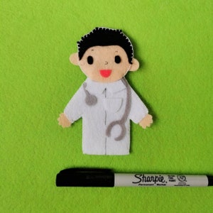 Doctor Nurse Patient Job Finger Puppet/community Helper Flannel Felt ...