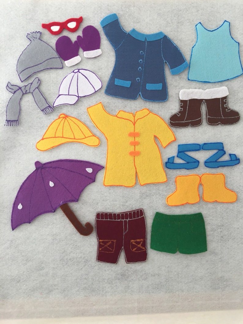 Teddy Bear Gets Dress Felt Story Set/weather/felt Board Story/circle ...
