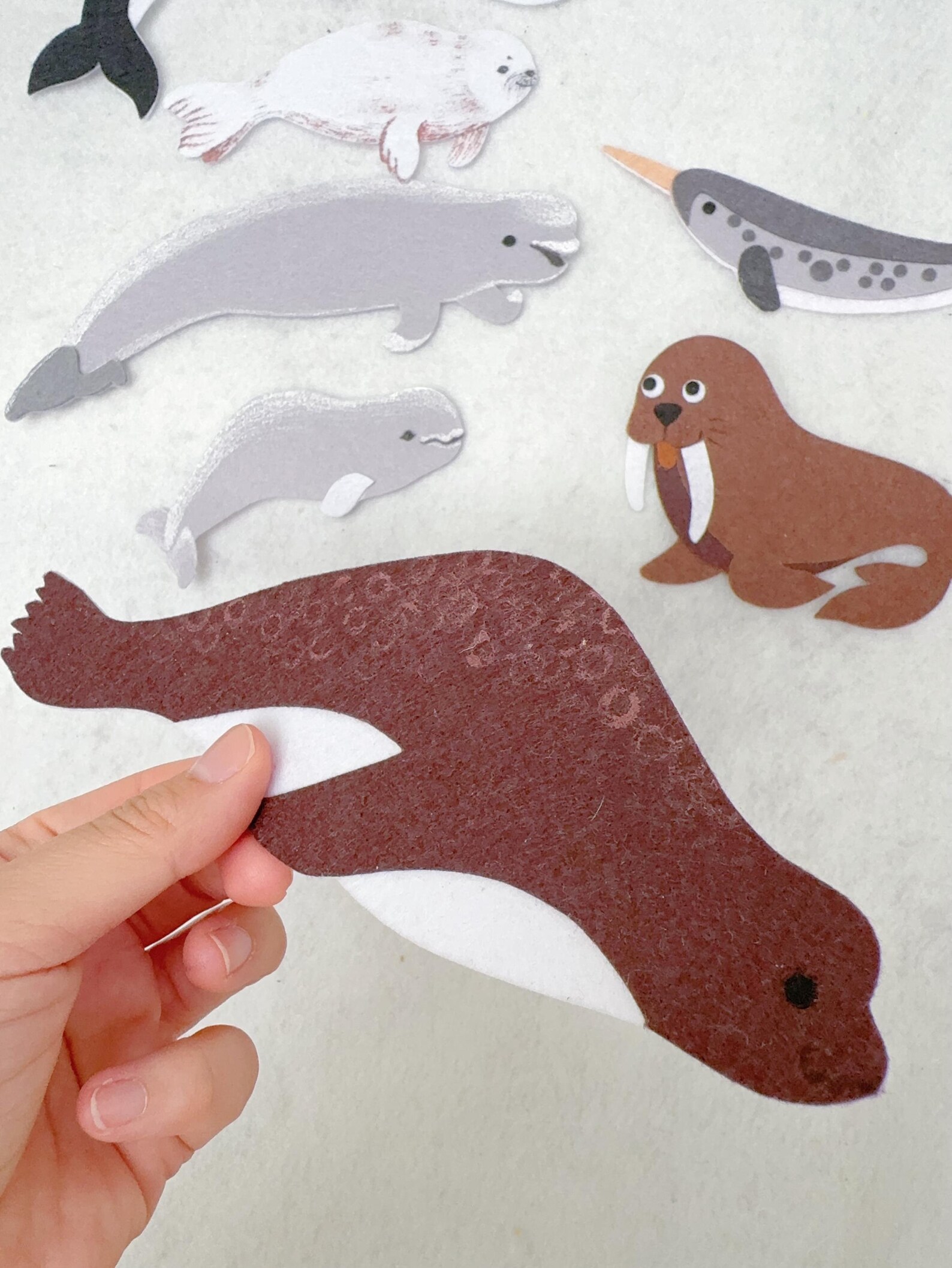 Baby Beluga/arctic Animal Felt Story/preschool Flannel Board Winter ...