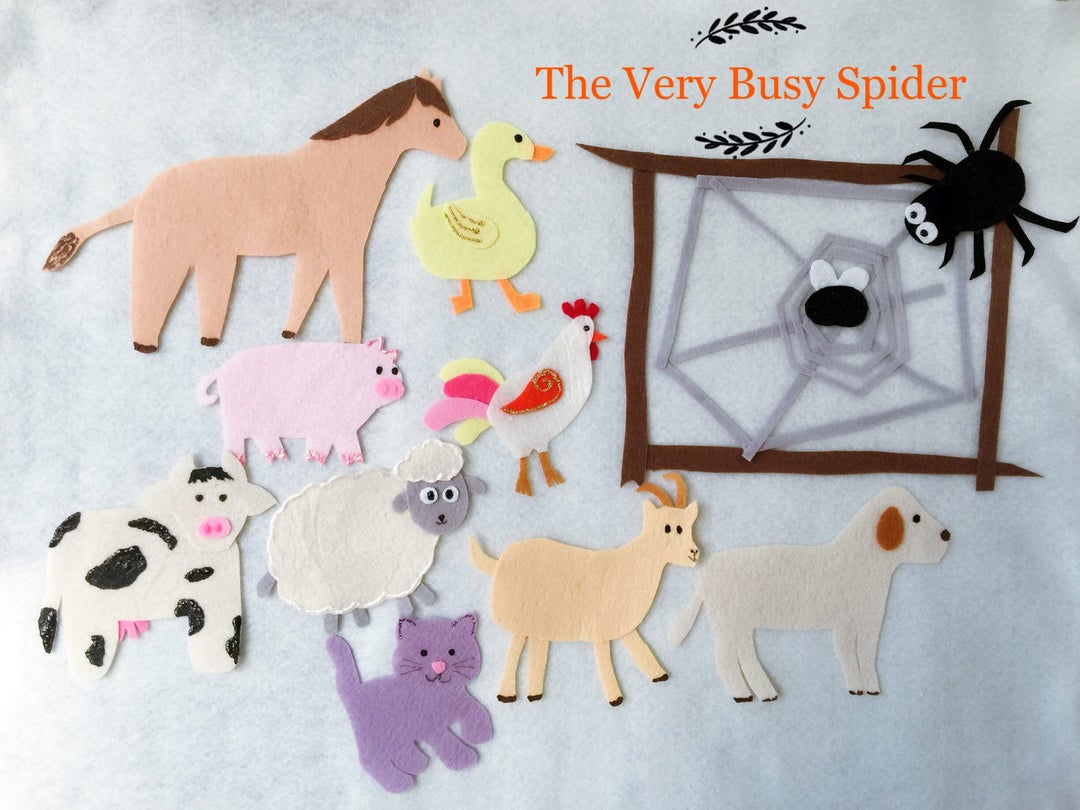 The Very Busy Spider Felt Board Story/flannel Board/imagination ...