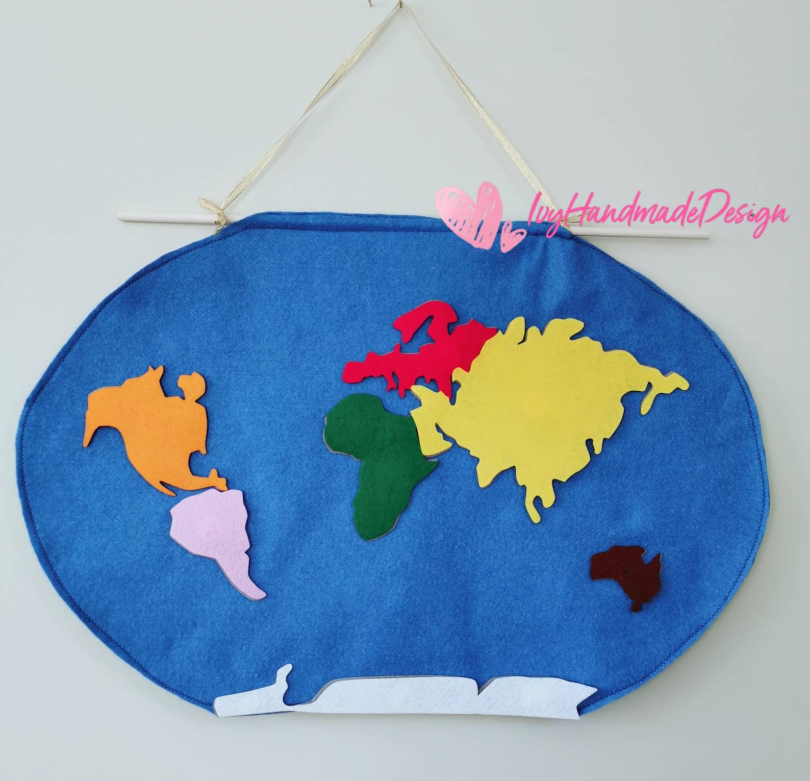 Montessori Felt World Map/World Map with continent & | Etsy