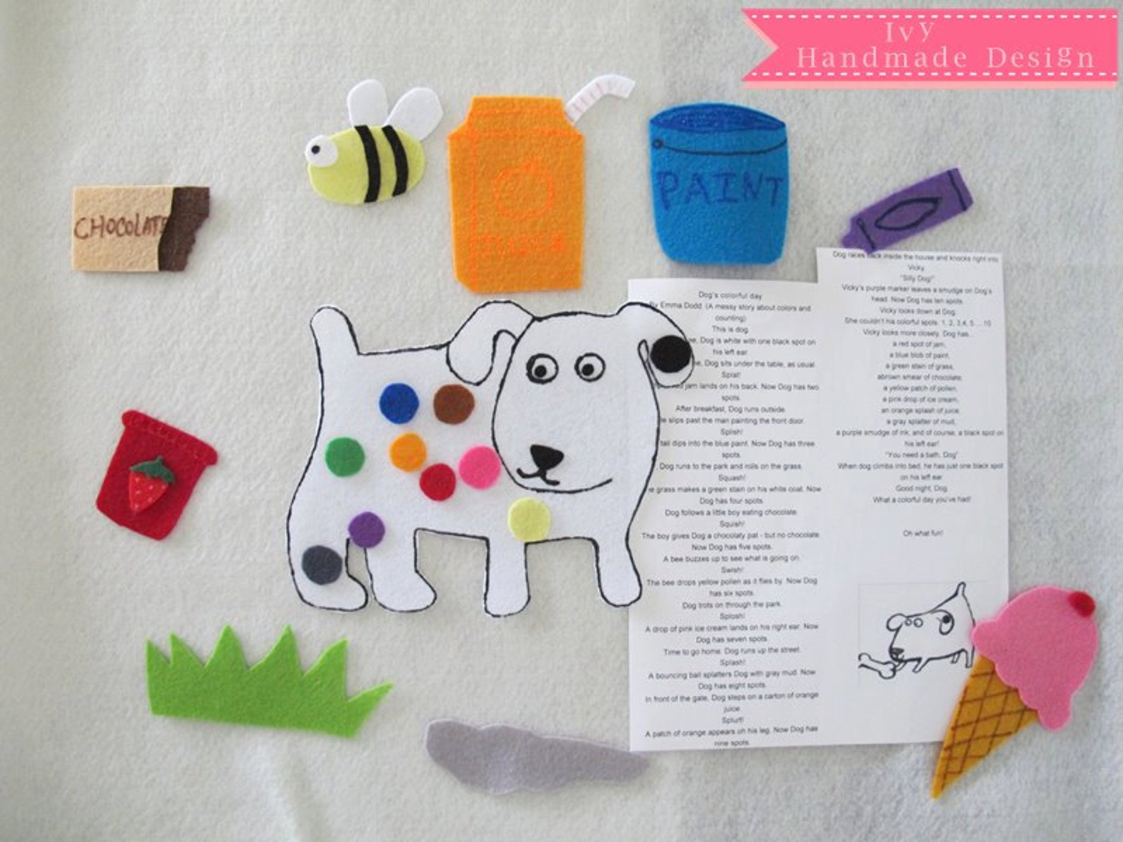 Dog's Colorful Day Felt Story Set/teaching Resource/ - Etsy Canada