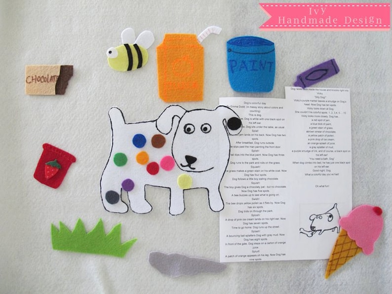 Dog's Colorful Day Felt Story Set/teaching Resource/ - Etsy Canada