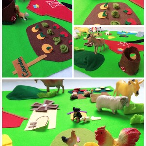 3D Felt Farm Large Playmat/farm Play Scape/roll-up Farm Animal Themed ...
