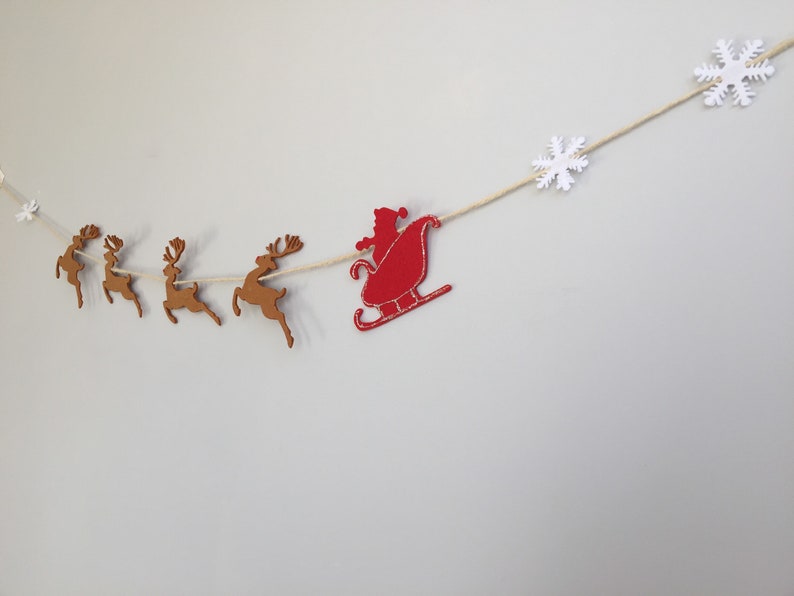 Santa Sleigh Reindeer/holiday Party Banner/snowflake Wall | Etsy Santa Sleigh Reindeer/holiday Party Banner/snowflake Wall | Etsy