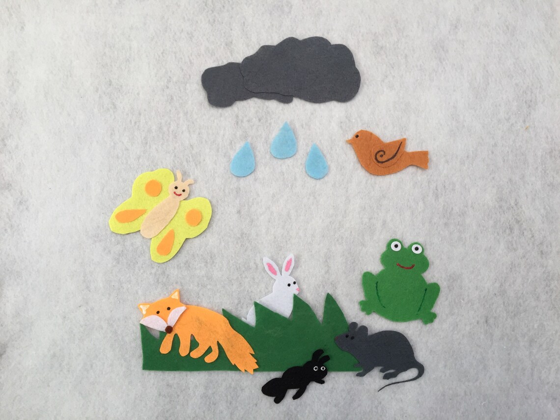 Mushroom in the Rain Felt Board Story/flannel Board | Etsy