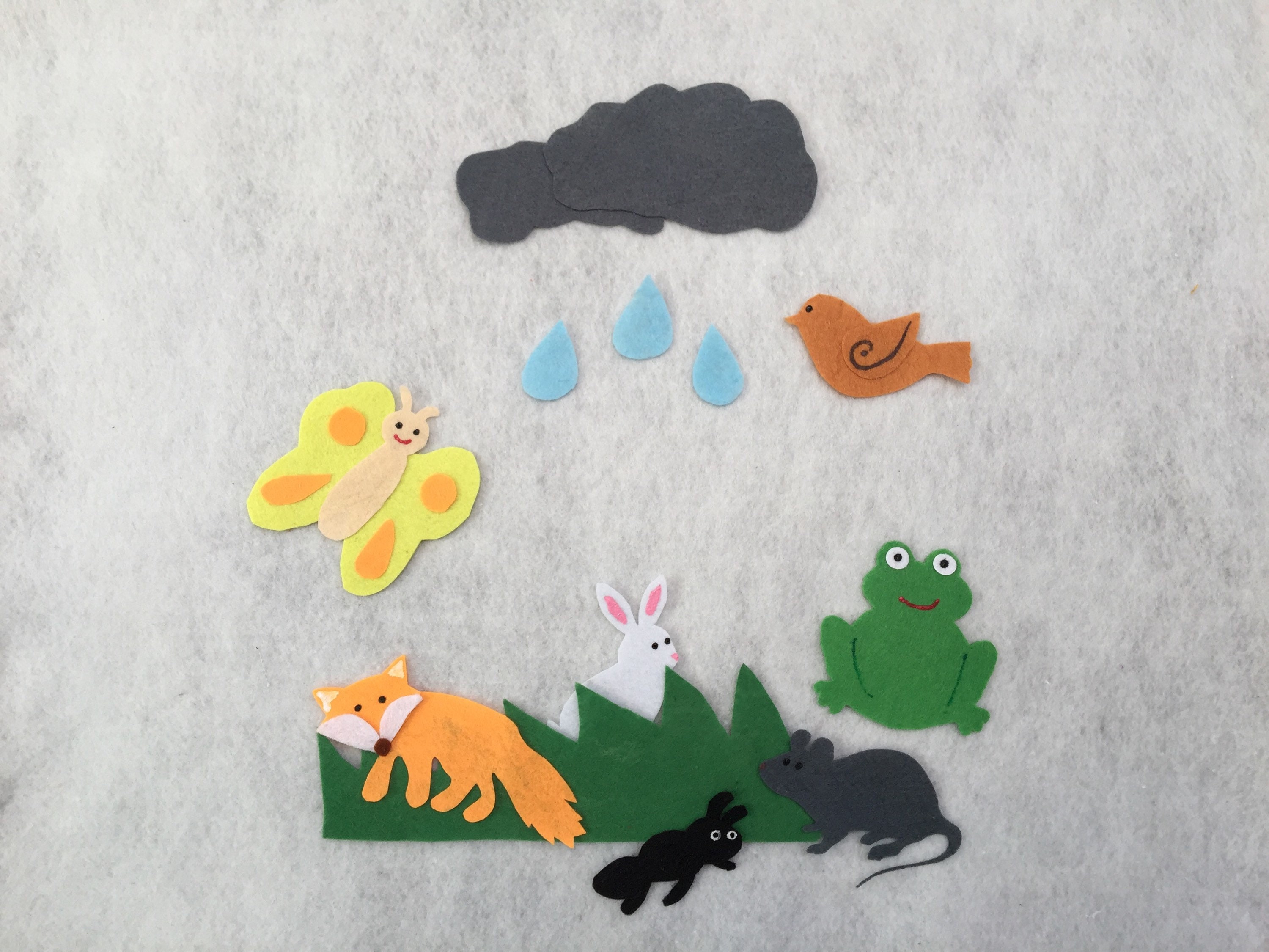 Mushroom in the Rain Felt Board Story/flannel Board - Etsy