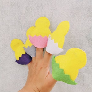 10 Little Chicks Egg Finger Puppets Felt Board Story/easter Eggs Circle ...