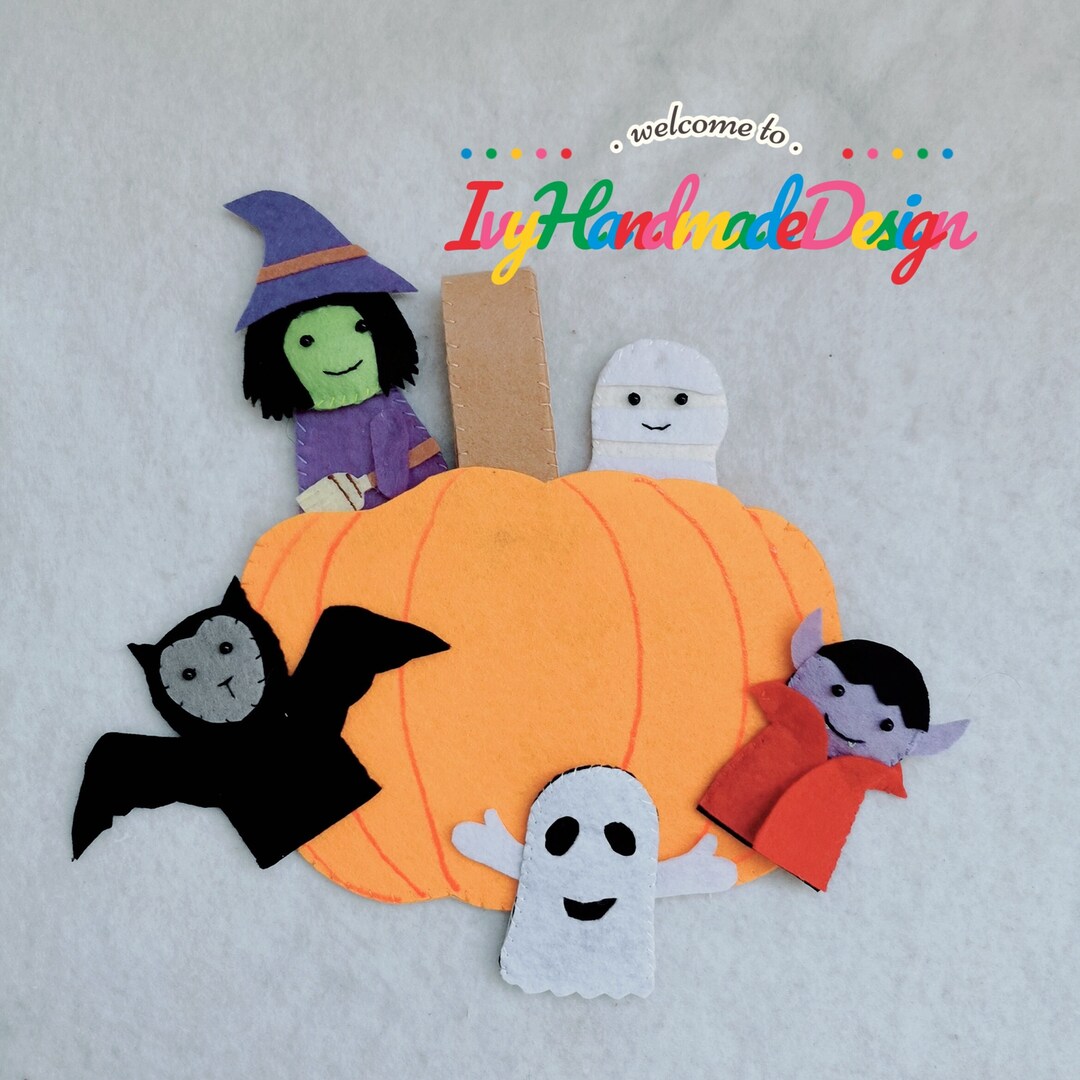 Halloween Felt Finger Puppet/big Pumpkin Story Telling Prop/witch ...