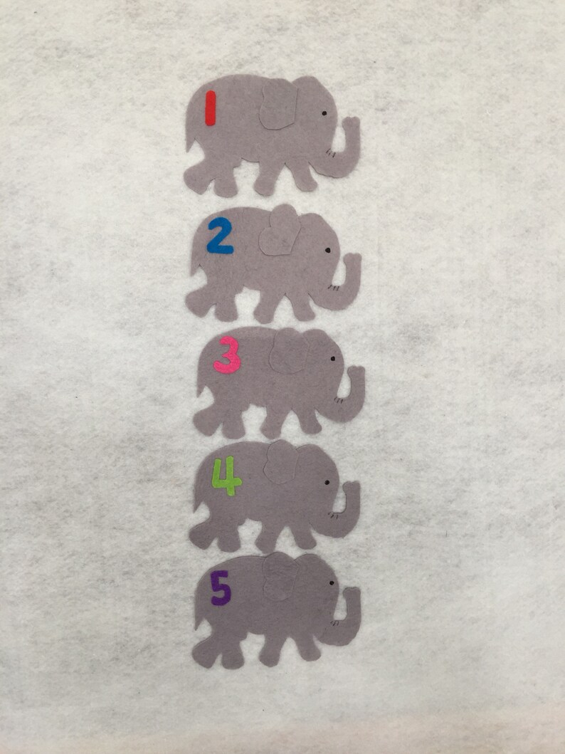5 Elephants Went Out to Play Felt Story/5 Elephants Bathtub | Etsy