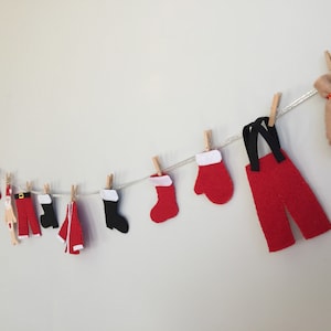 Santa's Christmas's Washing Line Bunting Garland/santa Claus Laundry ...