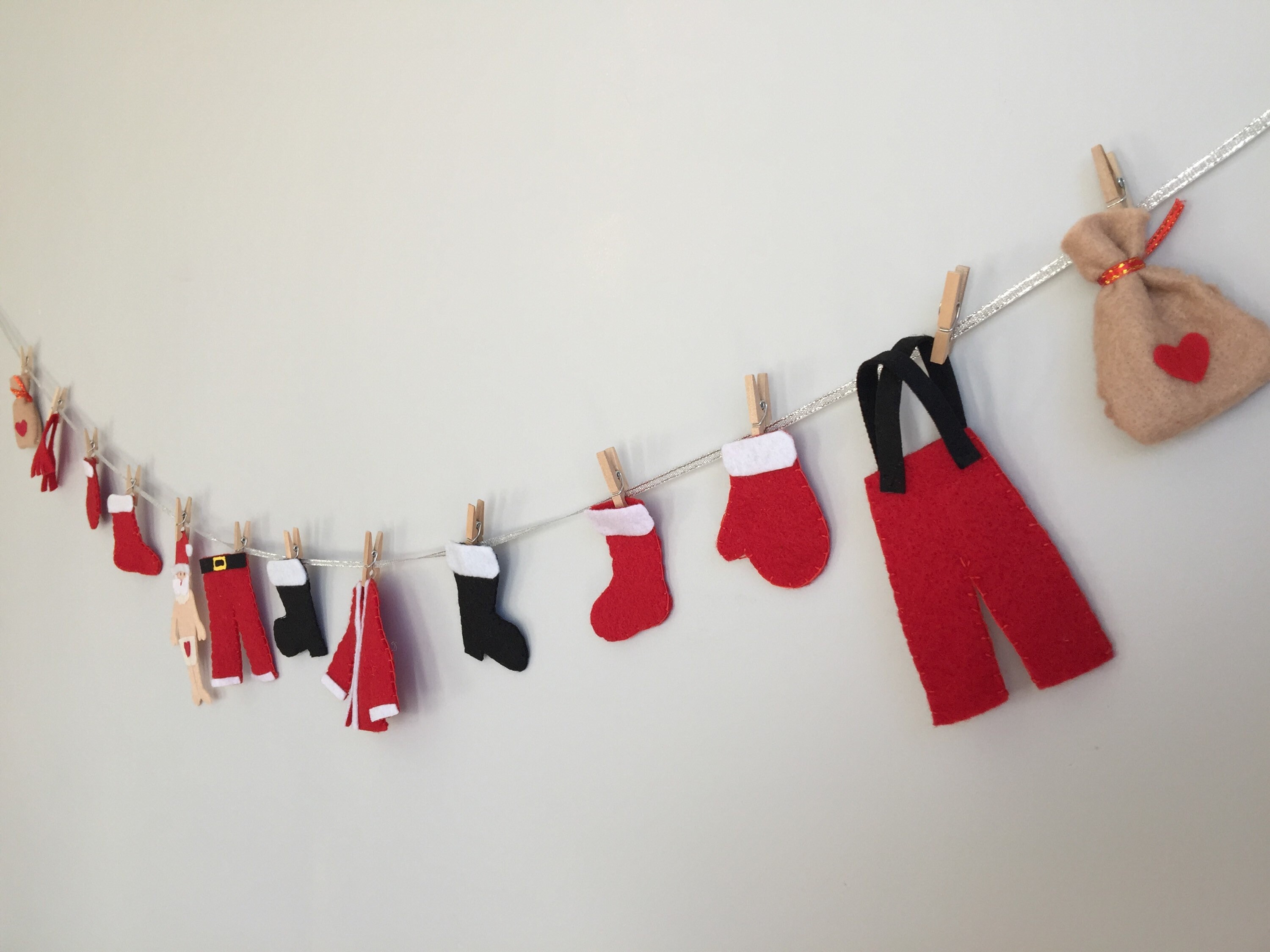 Santa's Christmas's Washing Line Bunting Garland/santa Claus Laundry ...