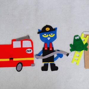 Pete the Cat Firefighter Pete Felt Story/firetruck/flannel Board ...