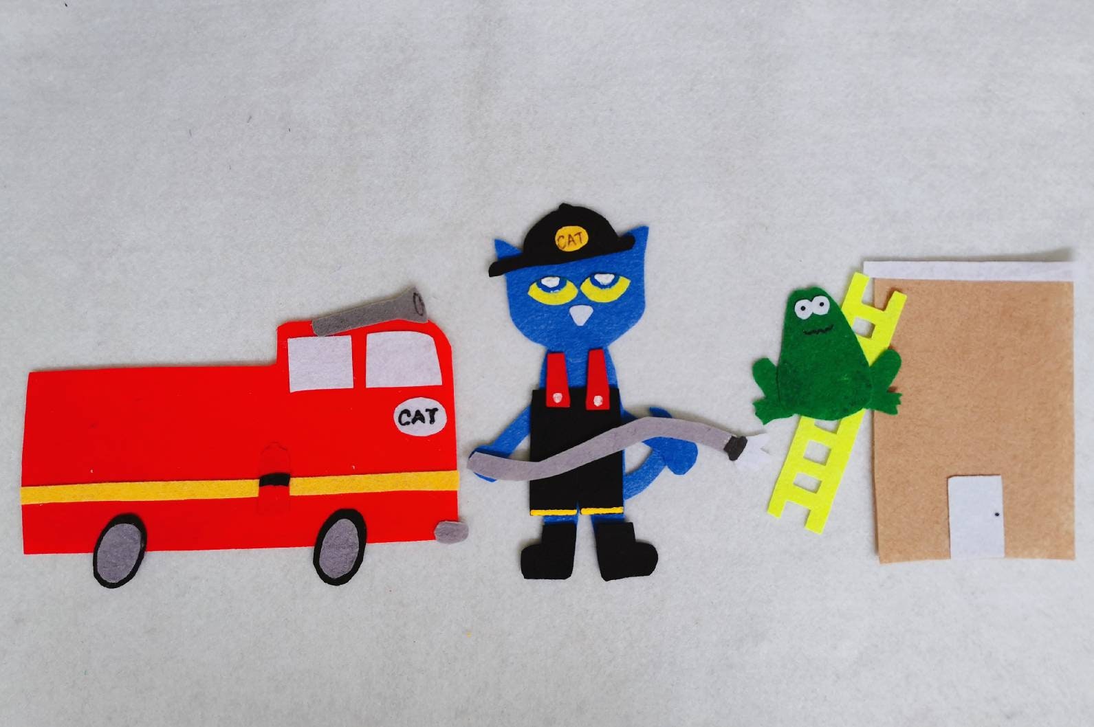 Pete the Cat Firefighter Pete Felt Story/firetruck/flannel - Etsy Canada