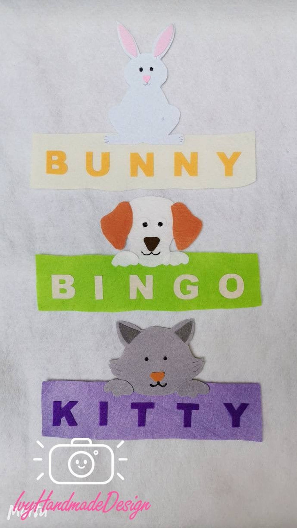 BINGO Song Activity/kitty BINGO Felt Story/bunny Flannel - Etsy