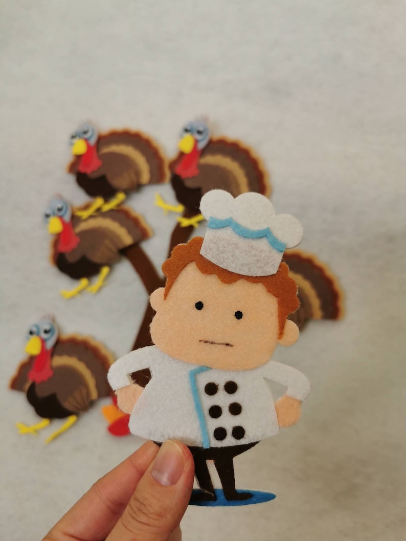 Five Fat Turkeys Flannel Board Felt Story Song/thanksgiving - Etsy