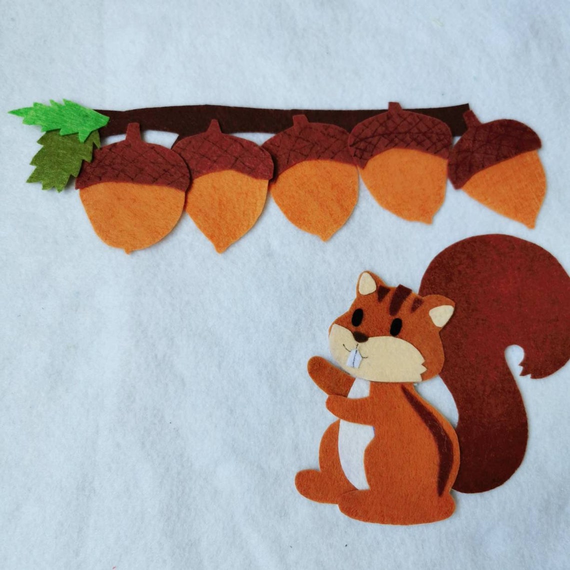 5 Little Acorns Felt Board Felt Set/squirrel Fall Autumn Theme - Etsy