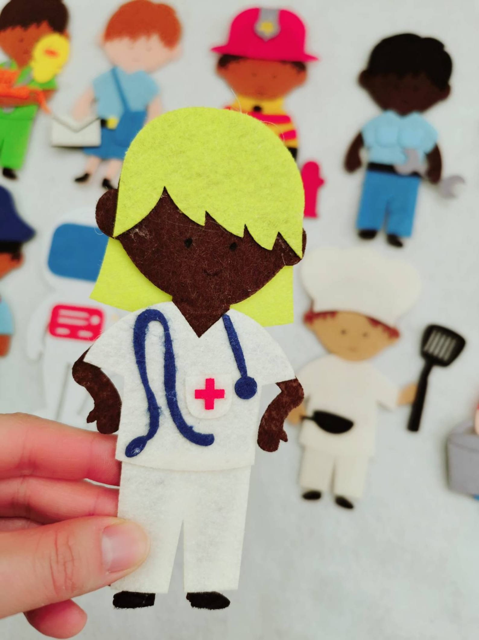 Community Helpers Felt Board/policeman/fireman/chef/nurse - Etsy