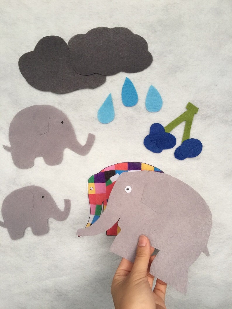 Elmer/The Story of a Patchwork Elephant/felt story | Etsy