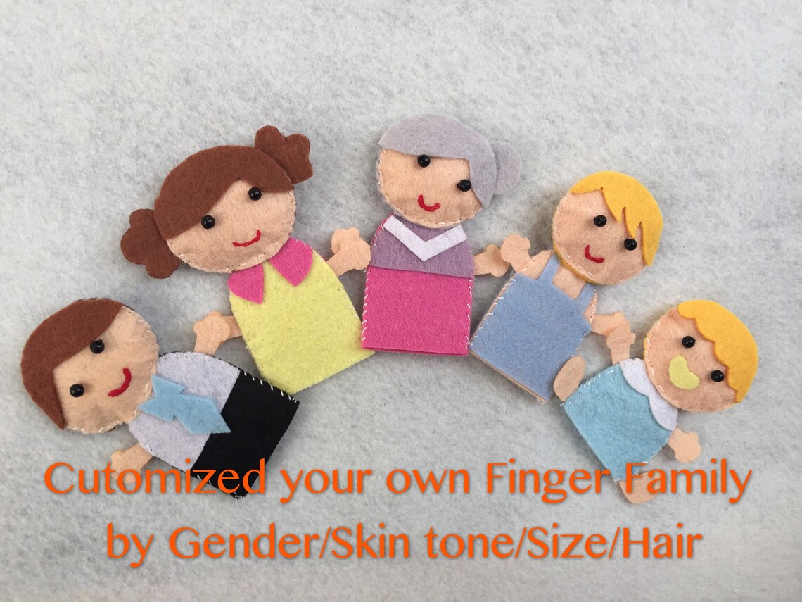 Family Finger Puppet/Handmade Happy Family felt Finger | Etsy