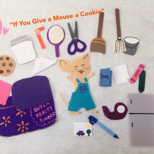 If You Take a Mouse to School Felt/ Flannel Board Set | Etsy