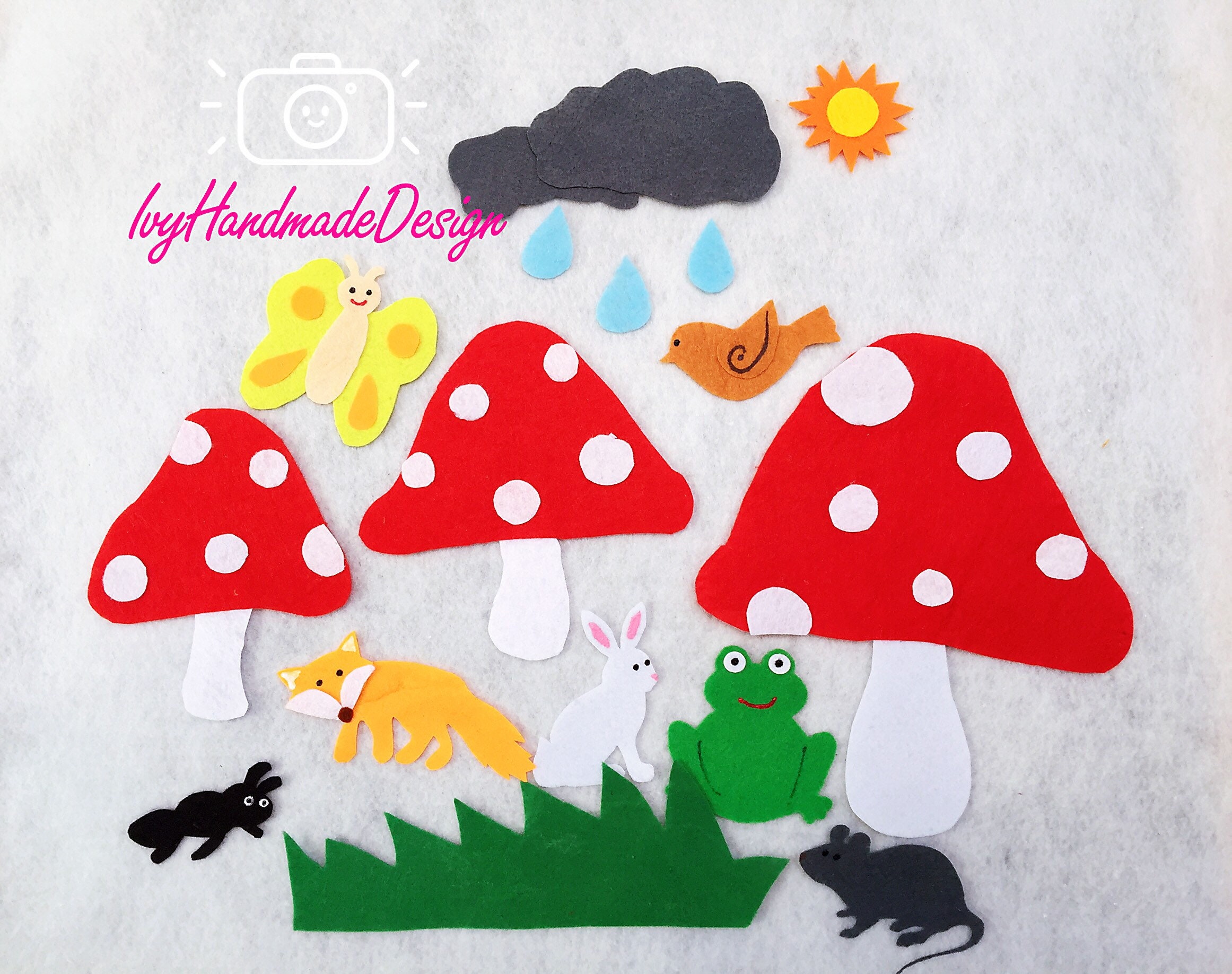 Mushroom in the Rain Felt Board Story/flannel Board - Etsy