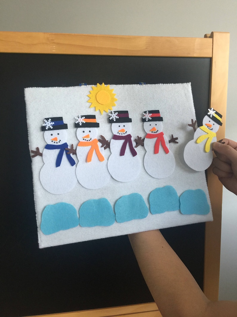 Five Little Snowmen Felt Story/circle Time/flannel - Etsy