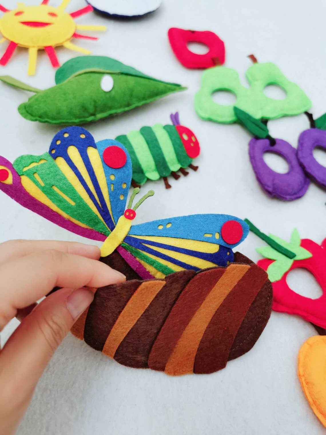 3D the Very Hungry Caterpillar Felt Food Set/felt - Etsy UK