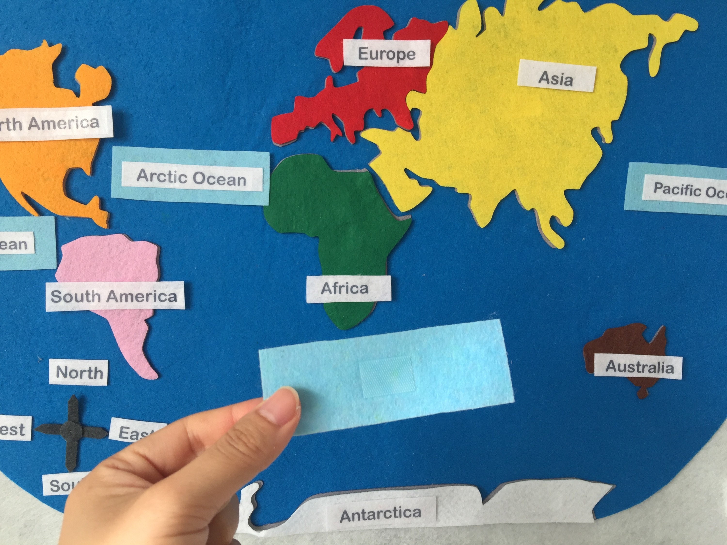 Montessori Felt World Map/world Map With Continent & - Etsy Hong Kong