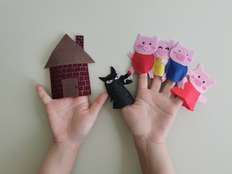Three Little Pigs Felt Story/finger Puppet/homeschool/preschool/circle ...