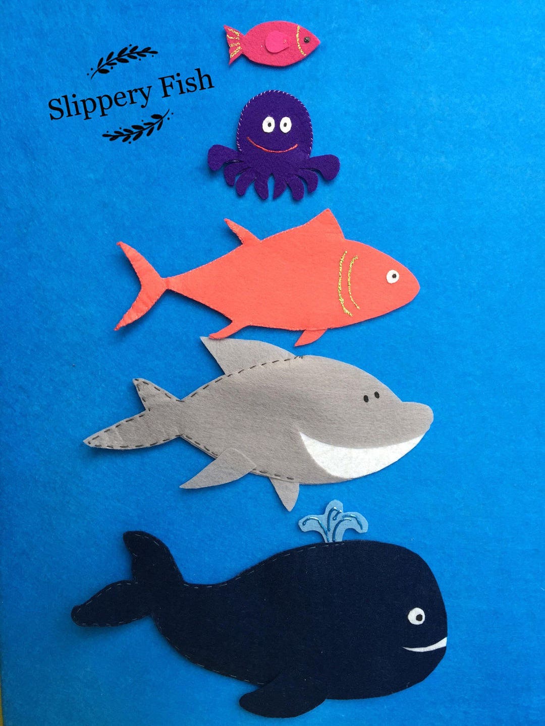 Slippery Fish Felt Set/flannel Board Set/preschool/colors/creative Play ...