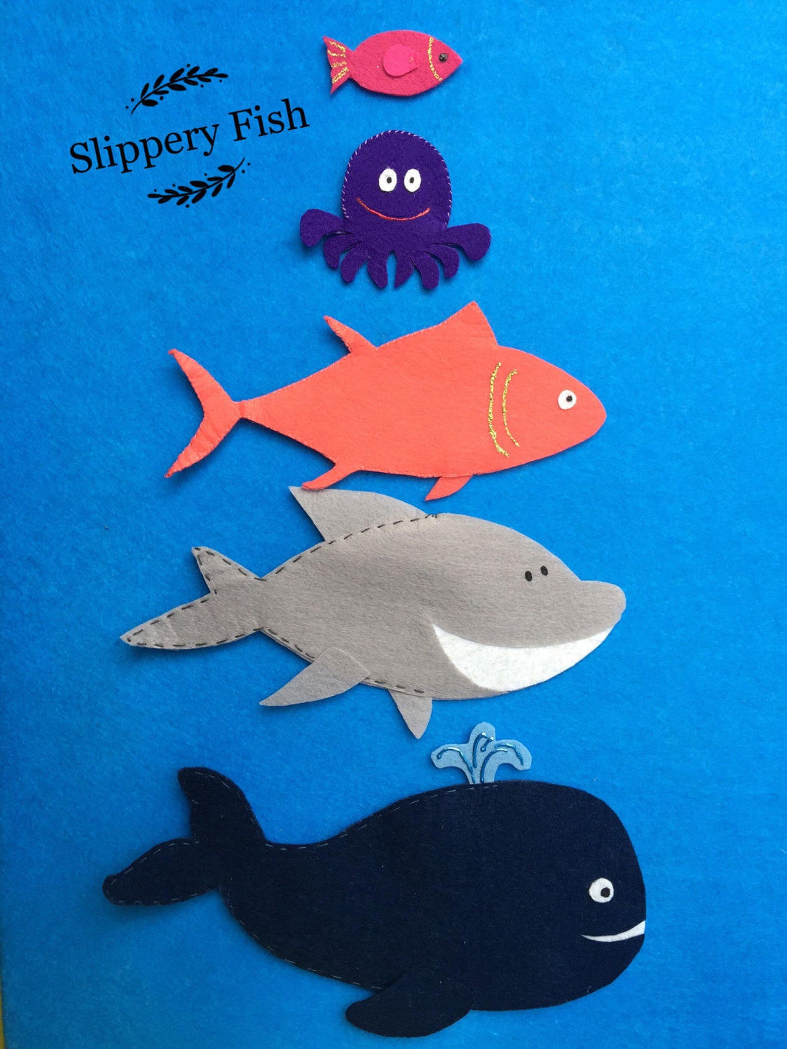 Slippery Fish Felt Set/flannel Board Set/preschool/colors/creative Play ...