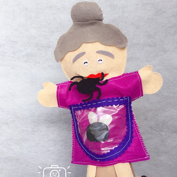Old Lady That Swallowed a Fly Puppet - Etsy