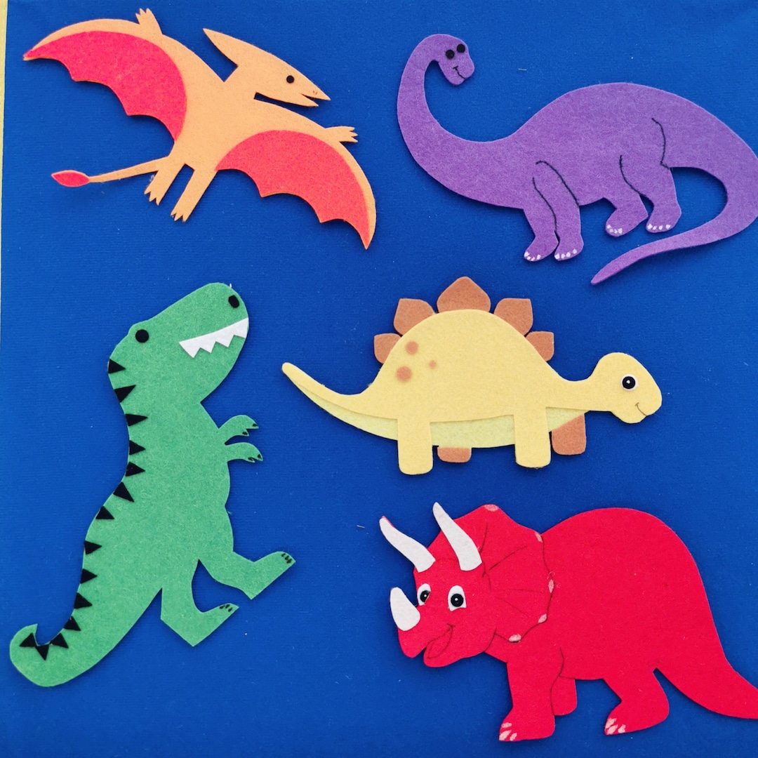 Five Little Dinosaurs Felt Story/ece/kid Dino Song Circle Time/flannel ...
