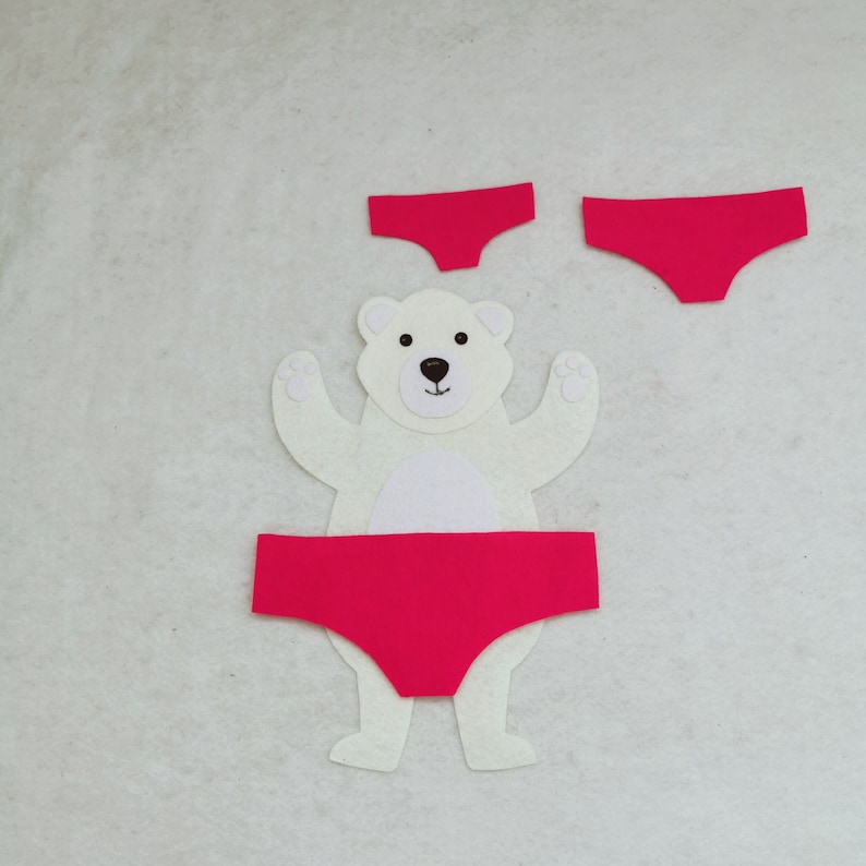 Polar Bear Underwear Flannel Board Set/felt Story/circle - Etsy