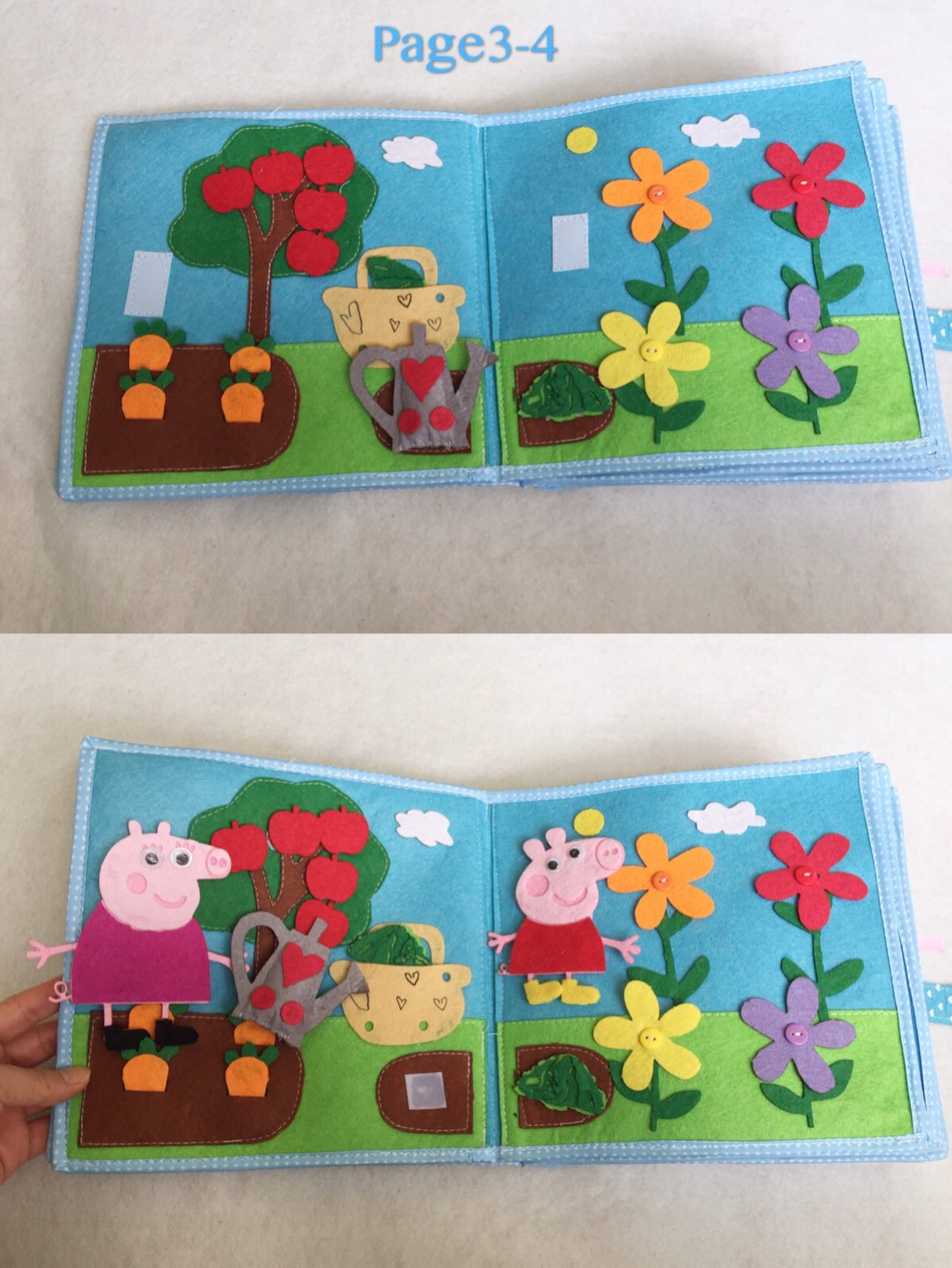 Peppa Pig Felt Busy Book/fabric Soft Quiet Book/educational | Etsy