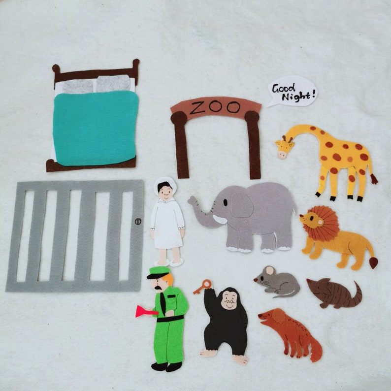Good Night Gorilla Felt Board Story/and Friends Say Goodnight - Etsy